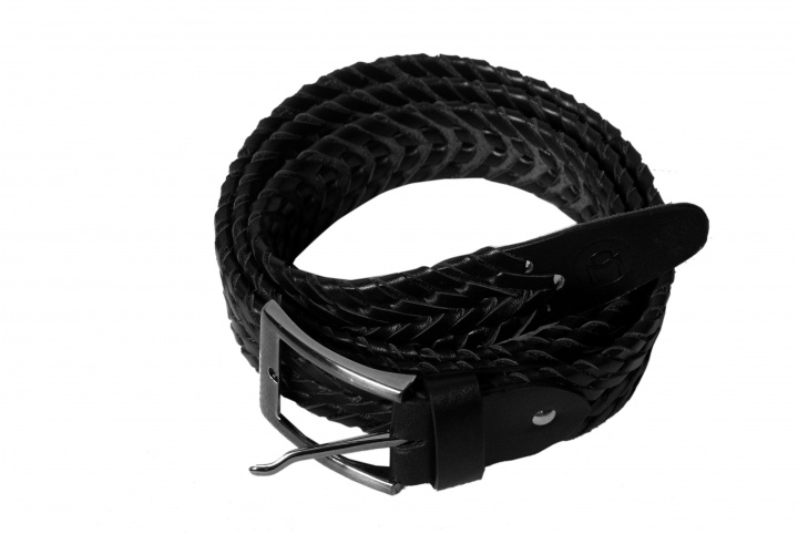 Online Madras - MOSPL Men's Genuine Leather Belt - Hand Woven (Black)